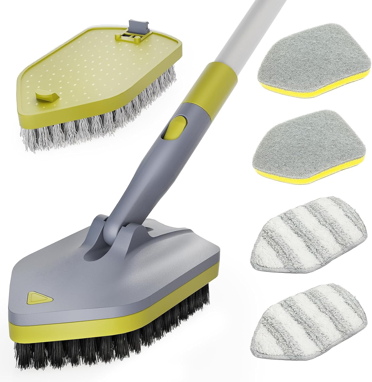 4 in 1Tile Tub Scrubber Brush | 62.2" Extendable Long Handle-Shower ...