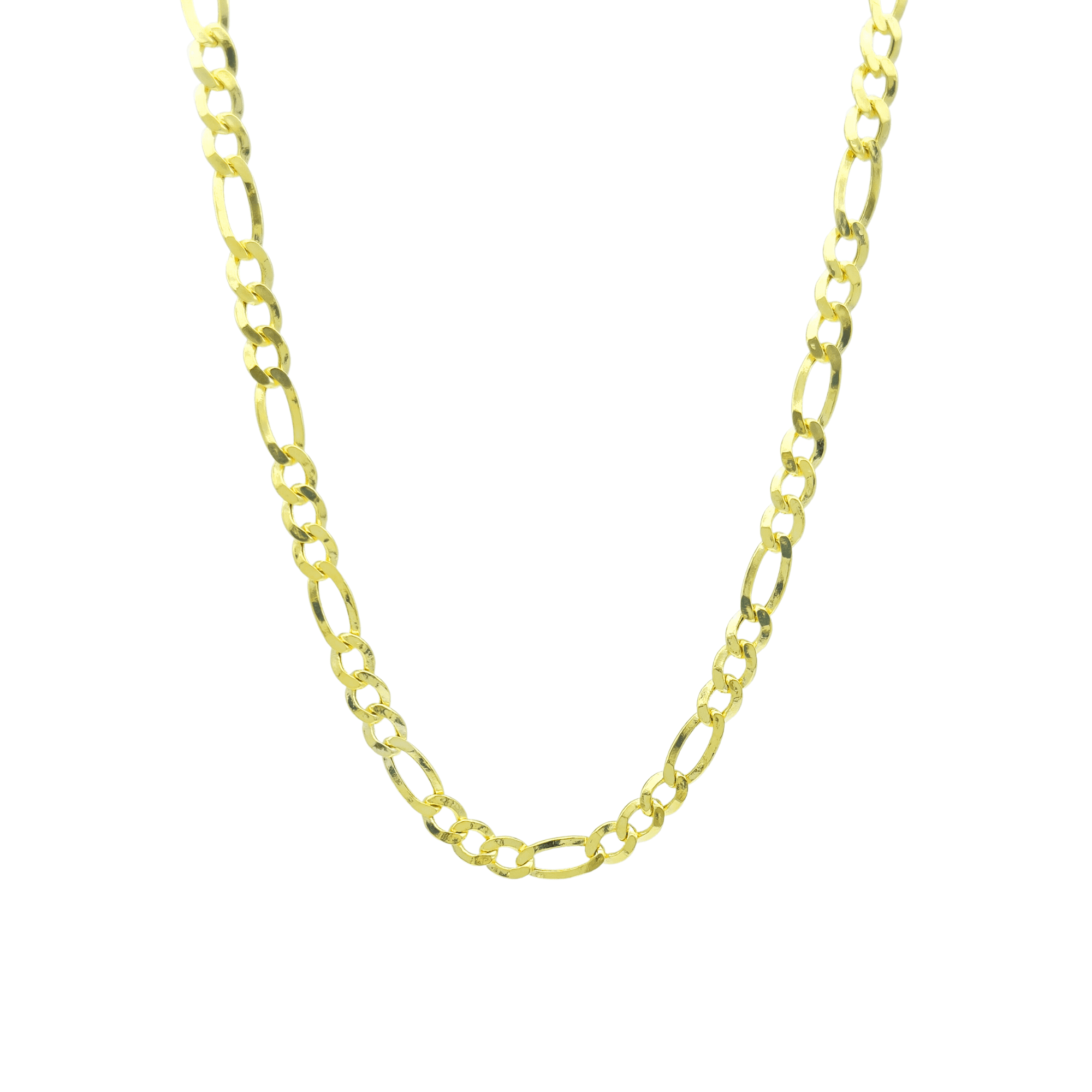 4.1mm 14K Yellow Gold Figaro Link Pendant Chain Diamond Cut Necklace 16 ...