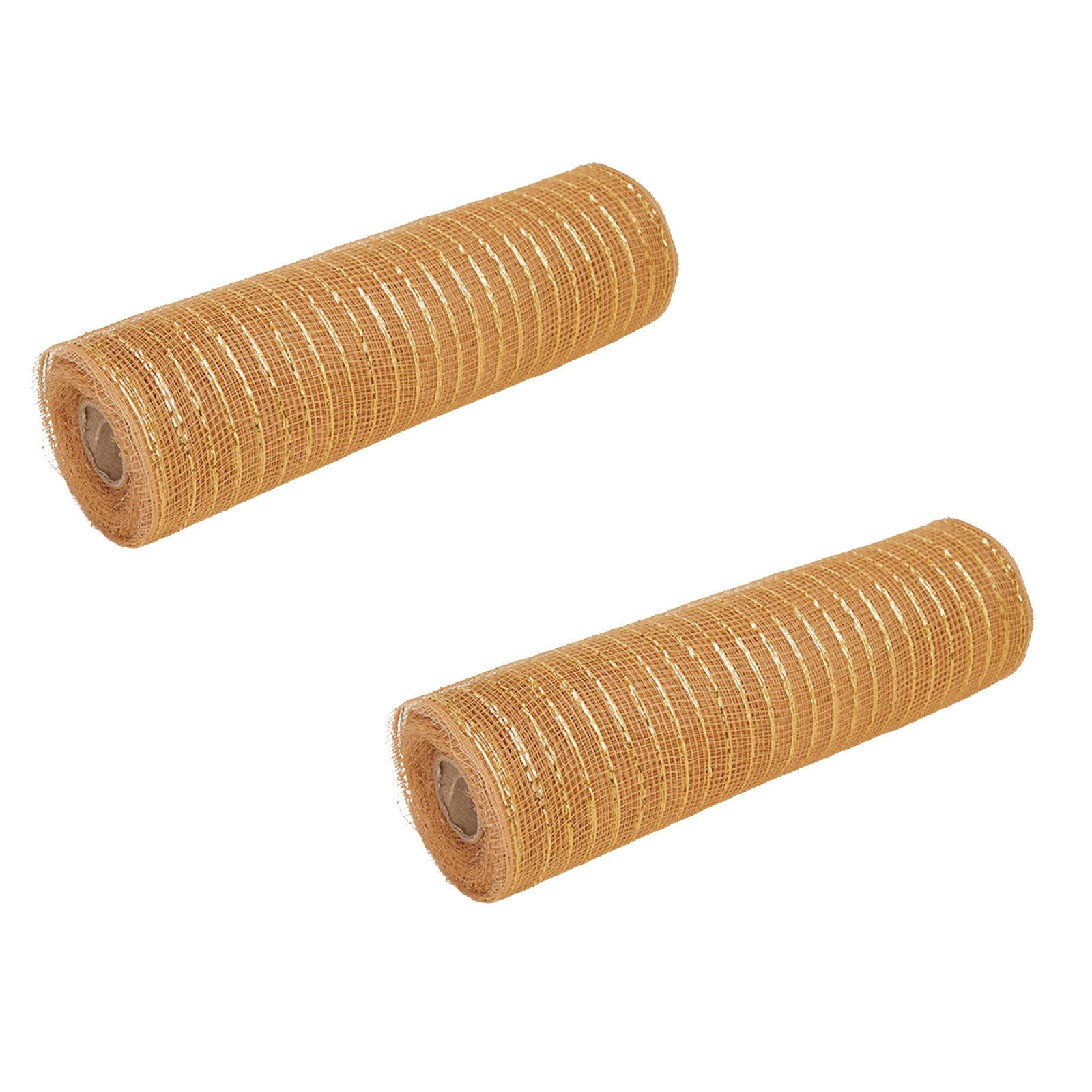 4/2/1 Roll Metallic Deco Mesh for Wreath Decor, Tree Topper, Bows Gifts ...