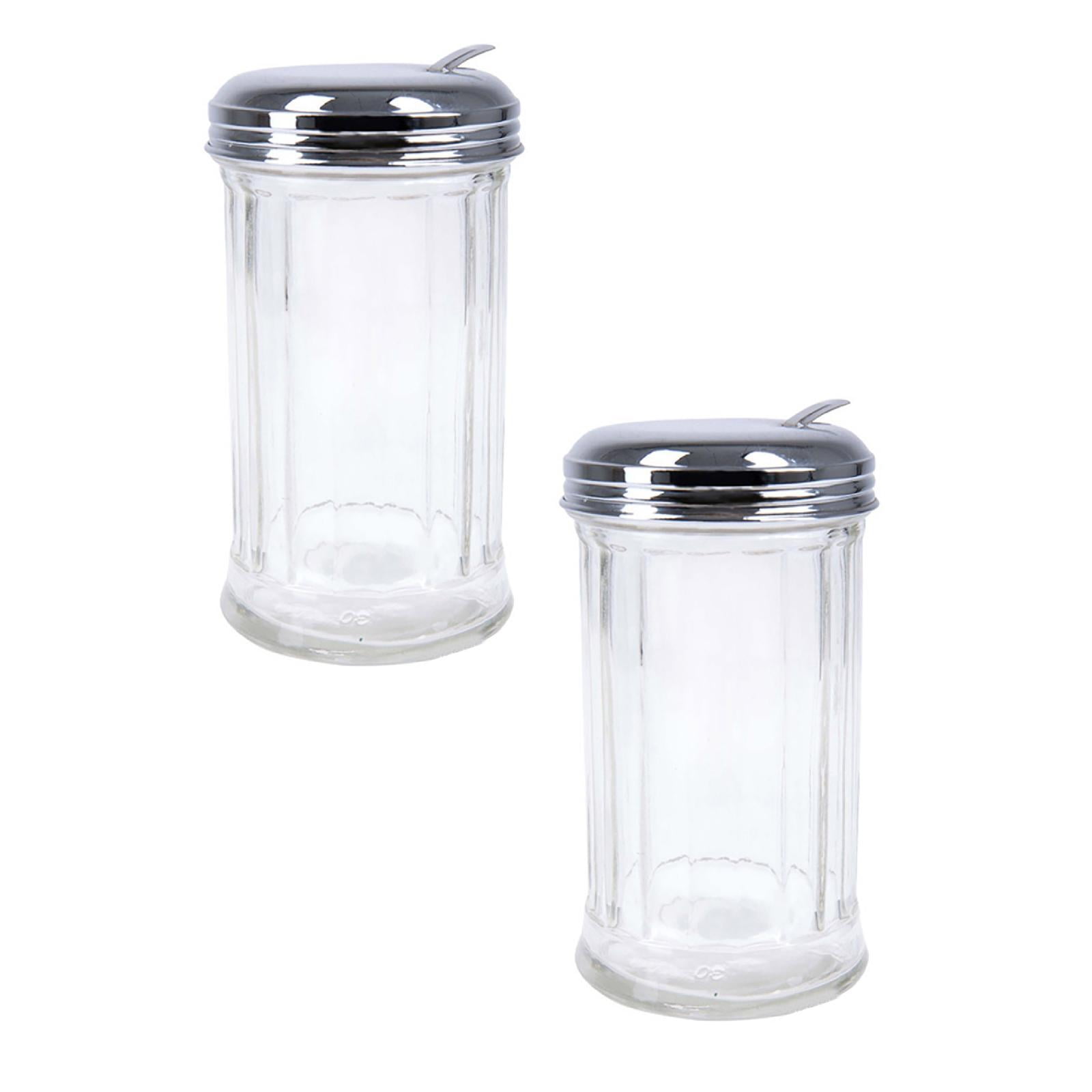 4/2/1PCS Glass Sugar Dispenser Pourer Shaker with Side Flip Stainless ...