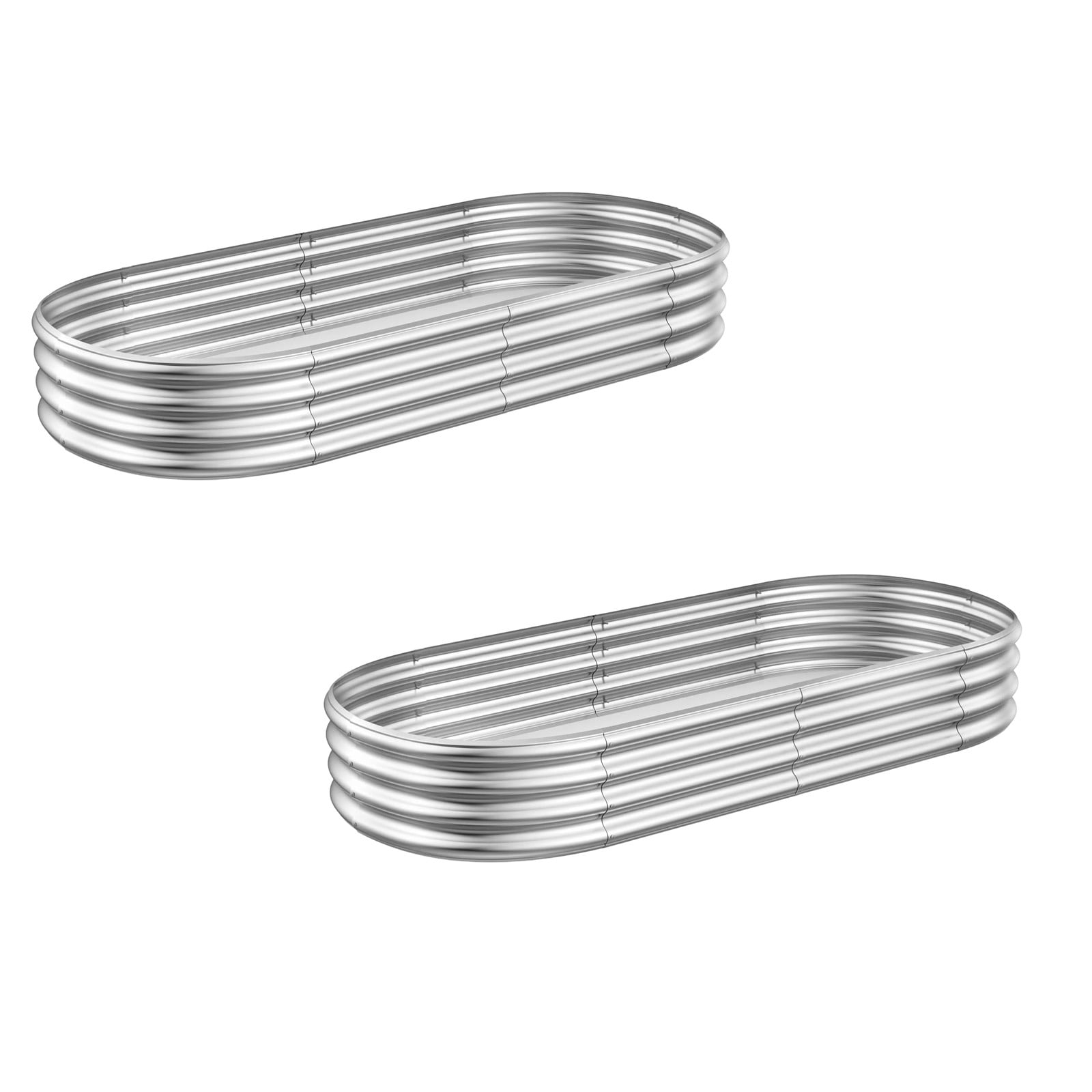 4×2×1ft Round Galvanized Raised Garden Beds Outdoor, Steel Fire Pit ...