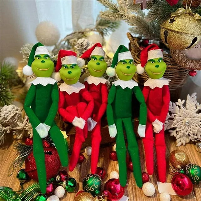 4/2/1pcs Christmas Plush Doll Decorations Green Monster Elf Doll for ...