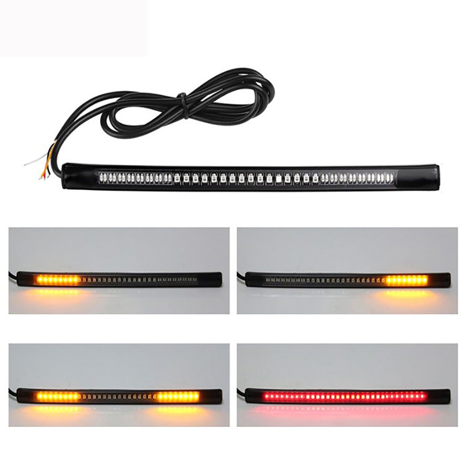 4/2/1pcs LED Strip Motorcycle Tail Lights with Turn Signals, 48LED 8 ...