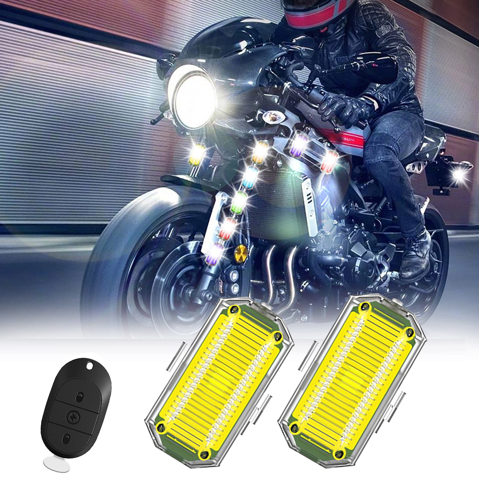 4/2/1pcs Wireless LED Strobe Lights With Remote Control 7 Colors Strobe ...