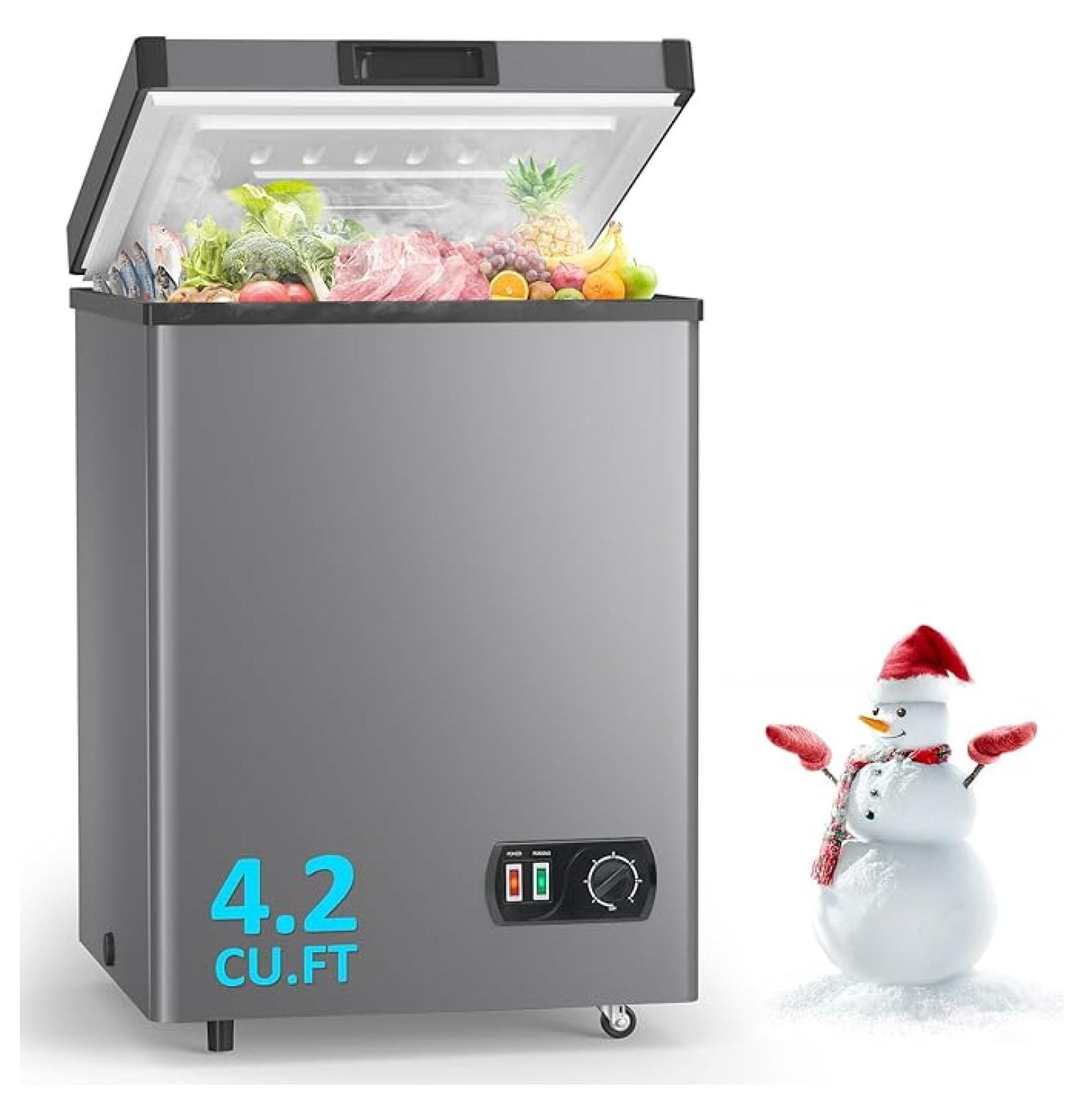 4.2 Cu.Ft Chest Freezer - 7-Temp Adjustable Deep Freezer, Ultra Quiet ...