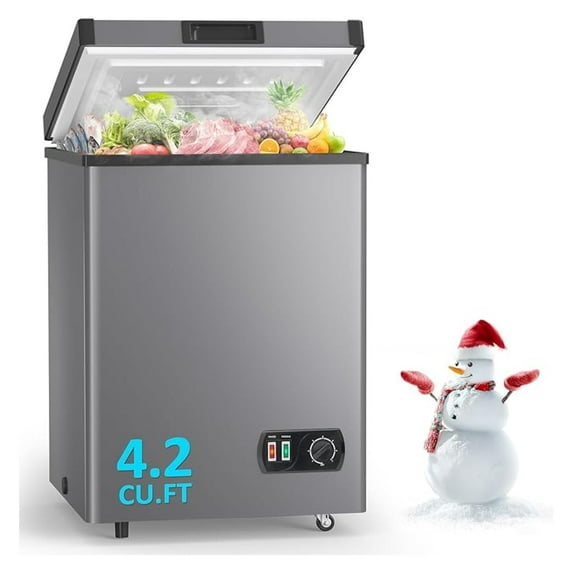 4.2 Cu.Ft Chest Freezer - 7-Temp Adjustable Deep Freezer, Ultra Quiet ...