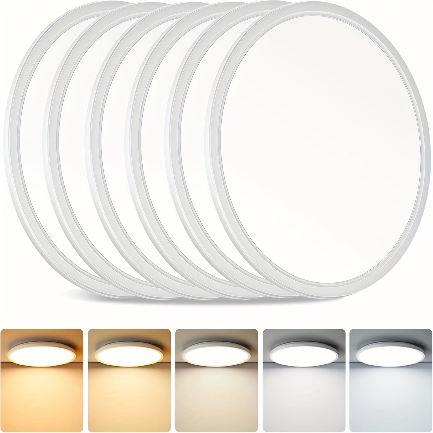 4/ 2 Pack LED Flush Mount Ceiling Light Fixture, 12 Inch 24W, Super ...