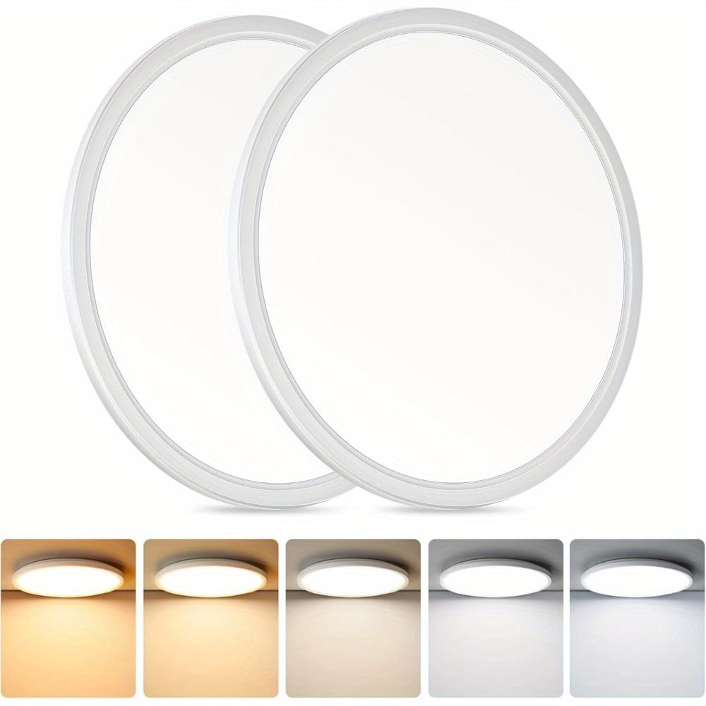 4/ 2 Pack LED Flush Mount Ceiling Light Fixture, 12 Inch 24W, Super ...