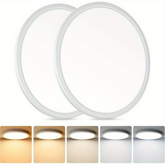 4/ 2 Pack LED Flush Mount Ceiling Light Fixture, 12 Inch 24W, Super ...