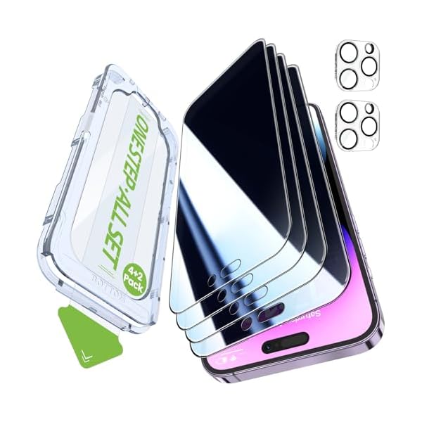 4+2 Pack for iPhone 14 Pro Max Privacy Screen Protector with Camera ...