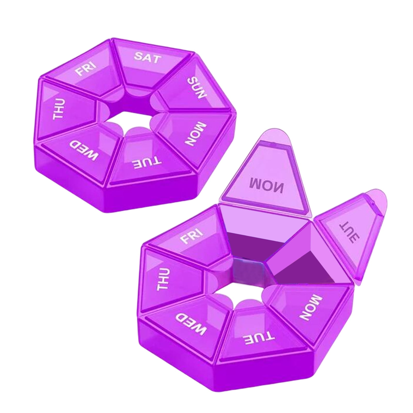 4/2 Pieces Of Small Weekly Organizer, Round Dispenser for Travel, Mini ...