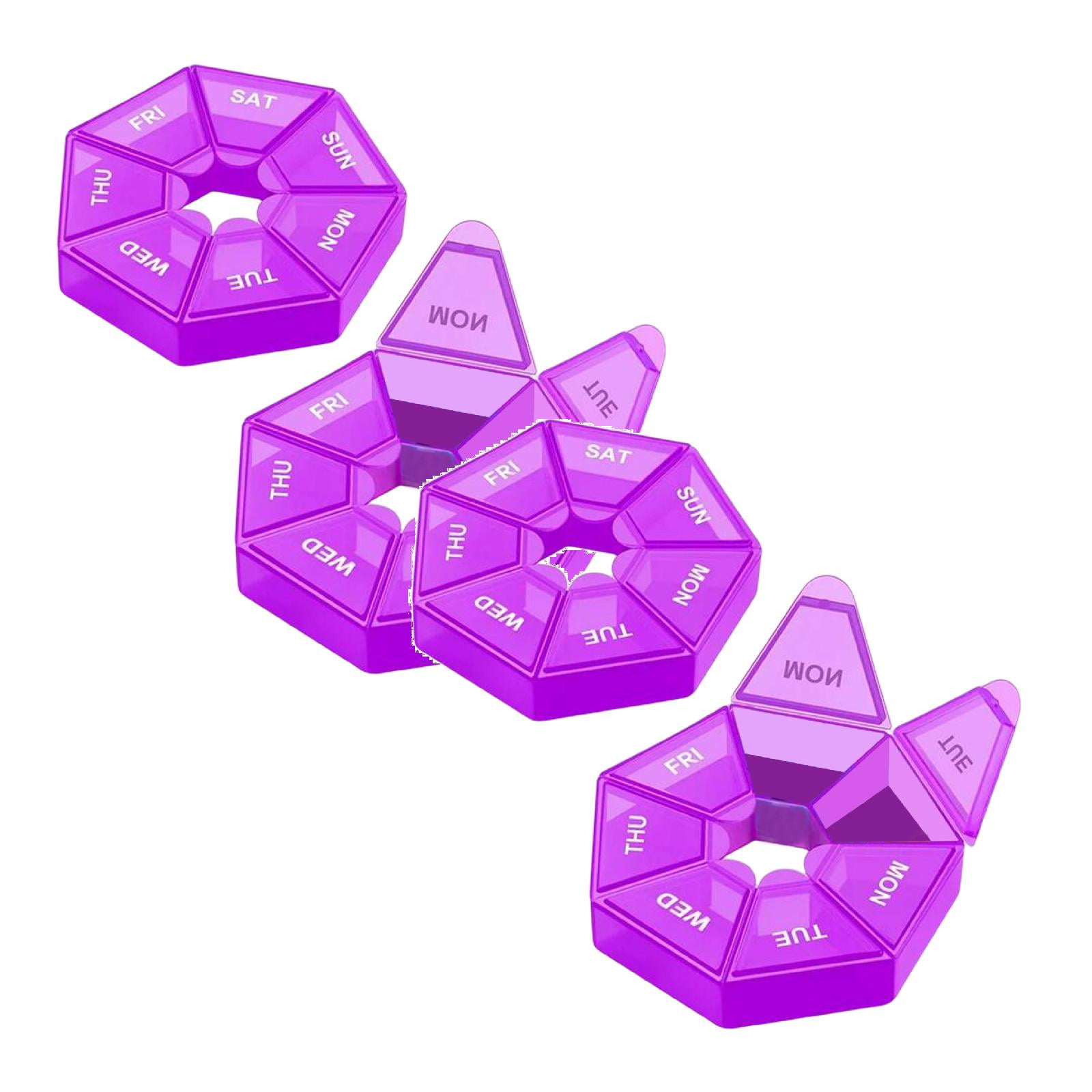 4/2 Pieces Of Small Weekly Organizer, Round Dispenser for Travel, Mini ...