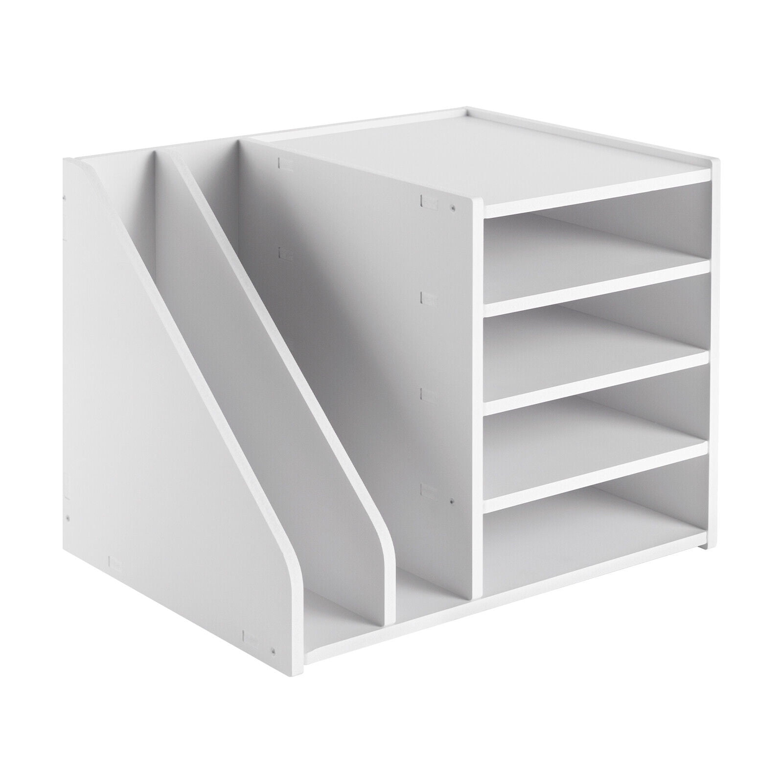 4+2 Slots White File Holder Organizer PVC Literature Organizer File ...