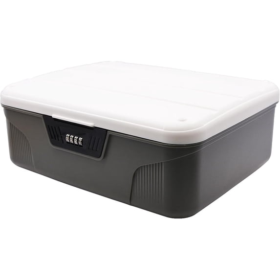 4.2 gallon lockable storage container box, portable lockbox with ...
