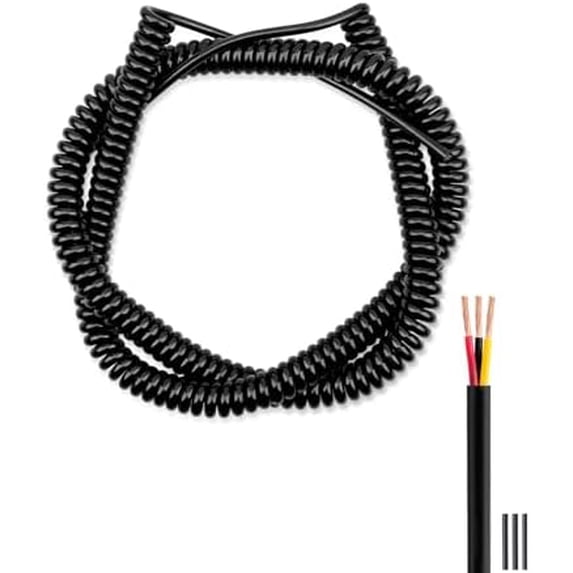 4-20-3 Coil Cord, 3 Conductor Wire 18/3 18AWG 20 Foot, Retractable ...