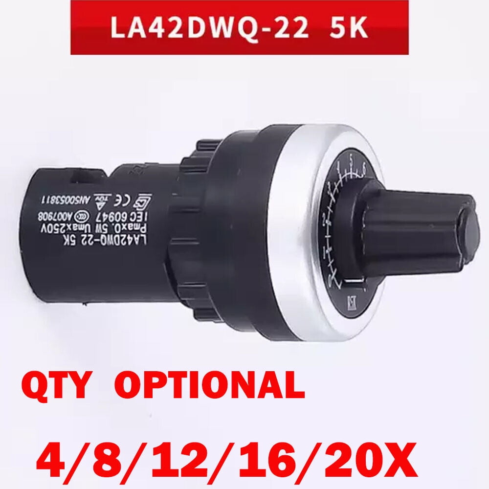 4-20 Pack LA42DWQ-22 22mm Panel Mount Potentiometer, 5K/10K Ohm, 2W 250V HOT - Walmart.com
