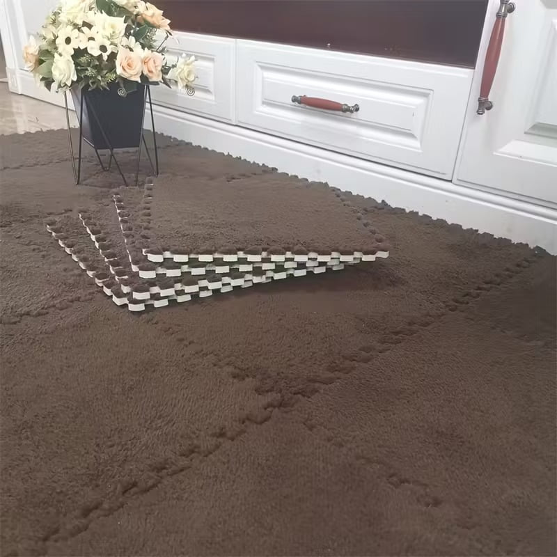 4-20 Piece Plush Baby Interlocking Floor Mats Thickened Warm Non-slip ...