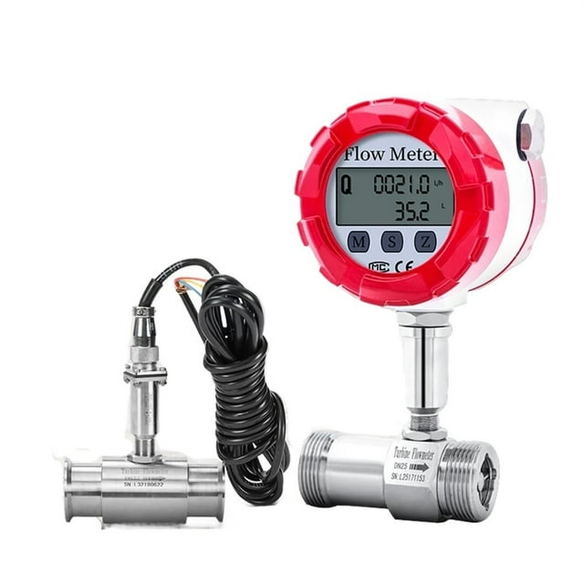 4-20mA Digital Flow Meter Turbine Flowmeter For Water Diesel fuel Liquid Thread Connection ...