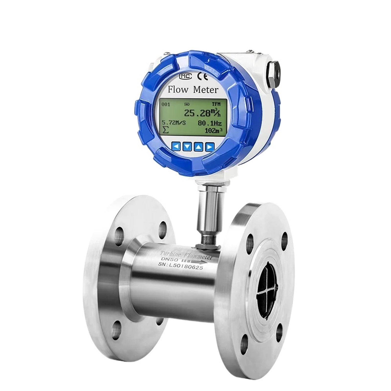 4-20mA RS485 Digital Flow Meter Types Turbine Flowmeter Methanol Diesel Gasoline Alcohol Petrol ...