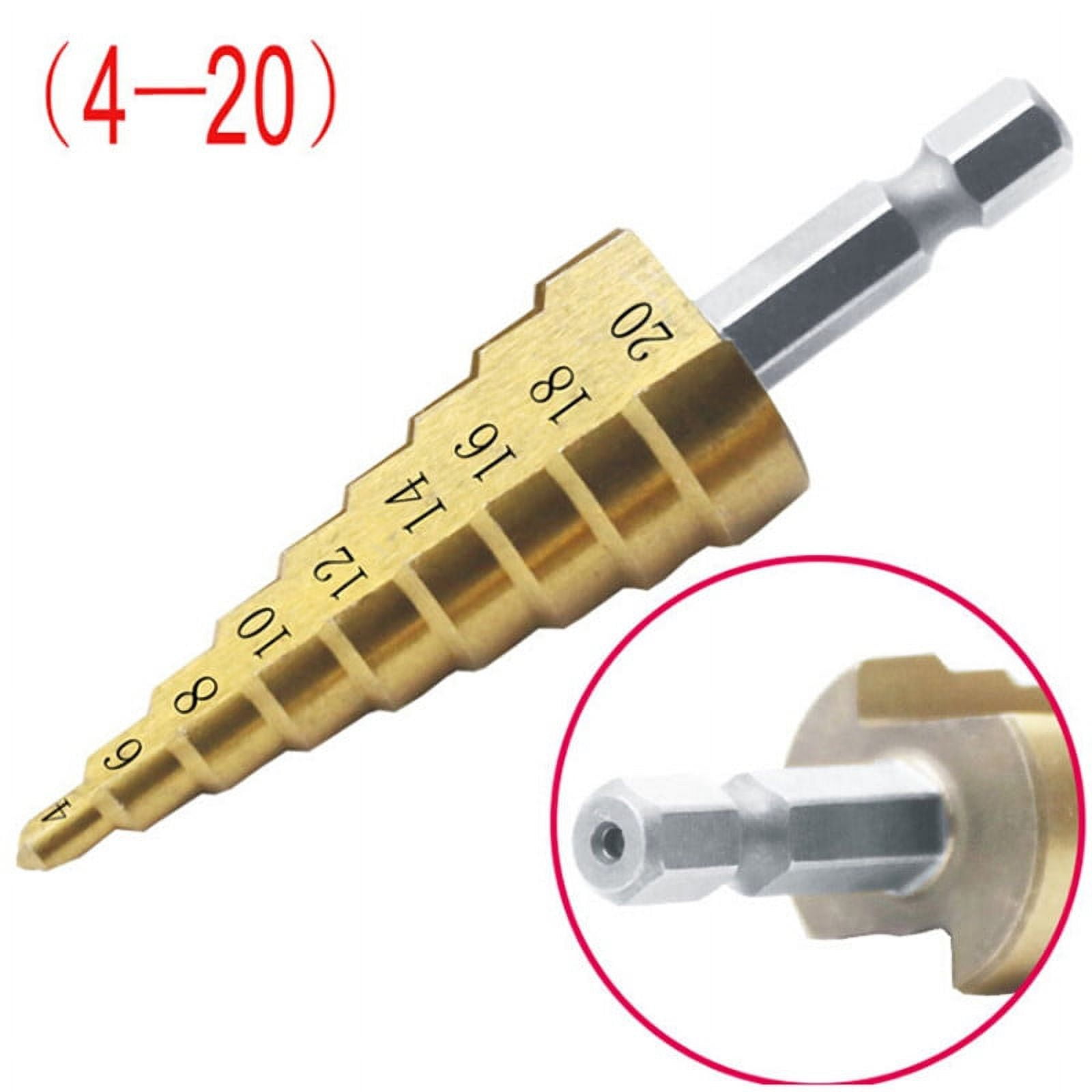 (4-20mm) Large HSS Steel Step Cone Drill Titanium Bit Set Hole Cutter 4 ...