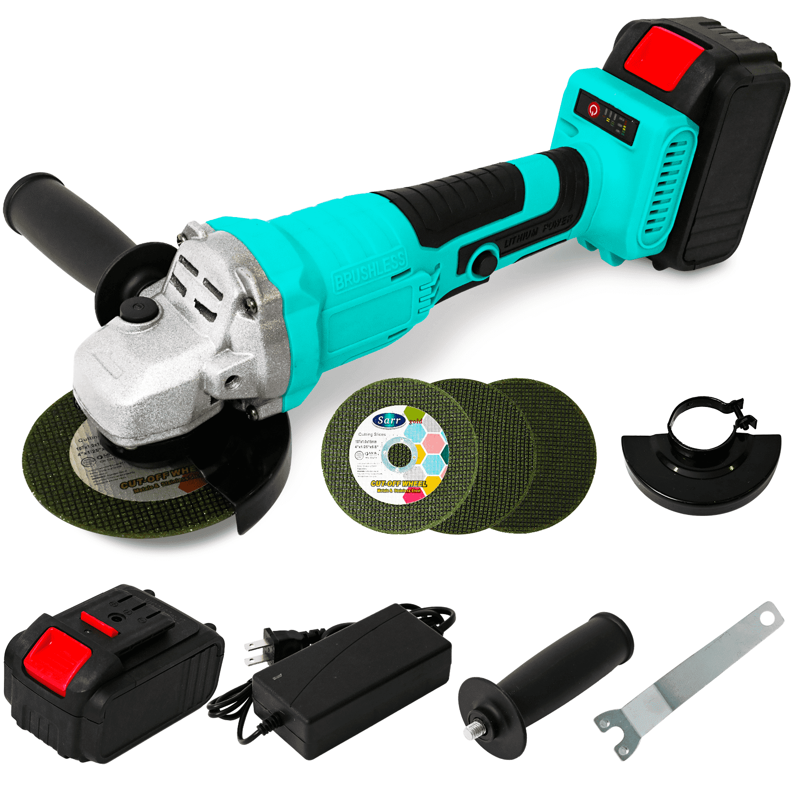 4" 21V 1500mah Electric Cordless Angle Grinder,Angle Grinder Tool ...