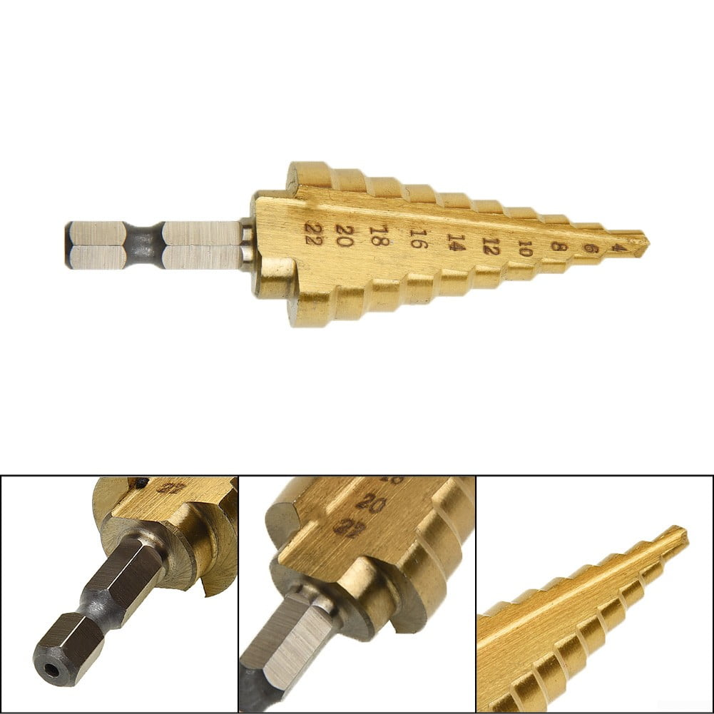 4-22mm HSS Hex Titanium Cone Step Drill Bit Hole Cutter for Sheet Metal ...