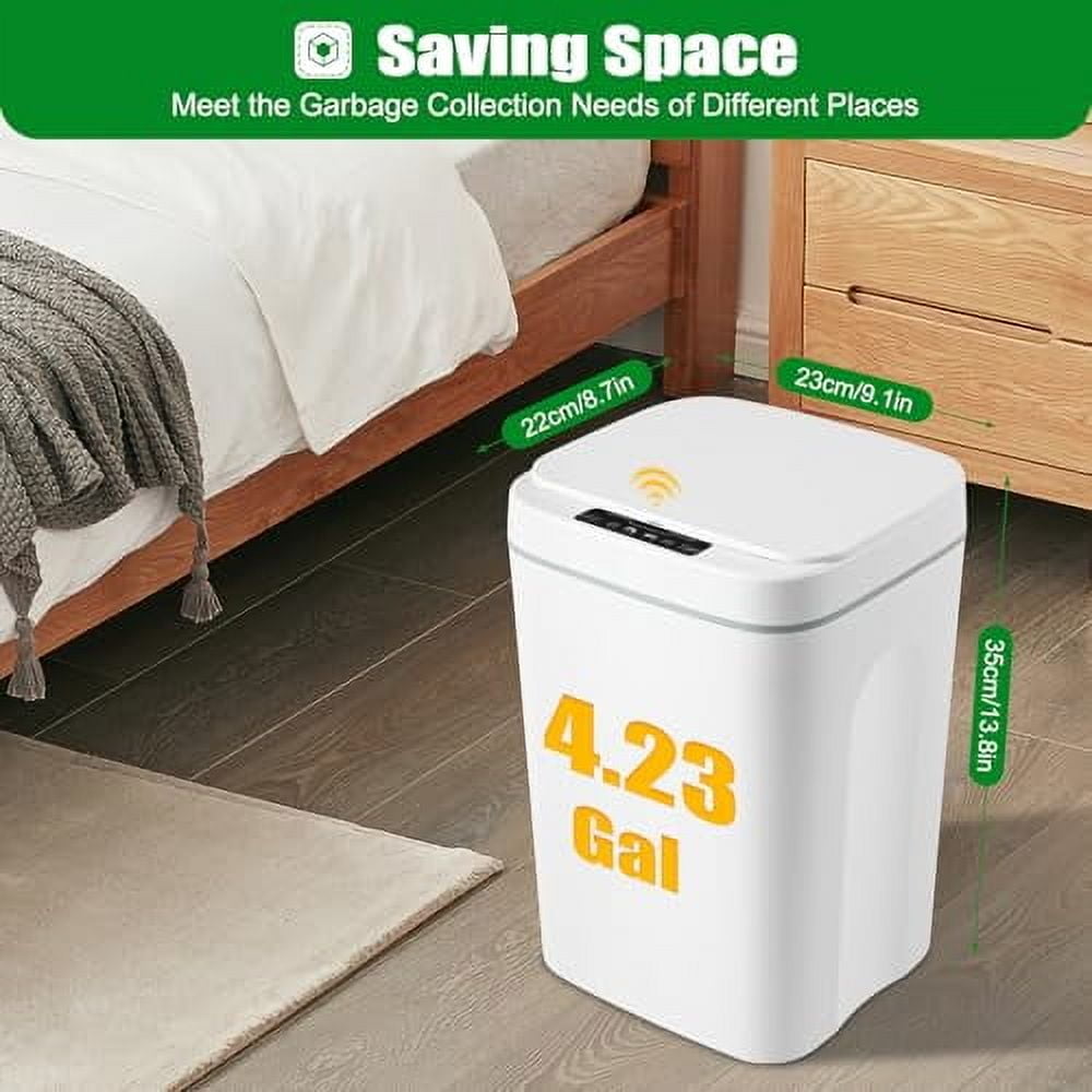 4.23 Gal Automatic Trash Can, Touchless Trash Can with Motion Sensor ...