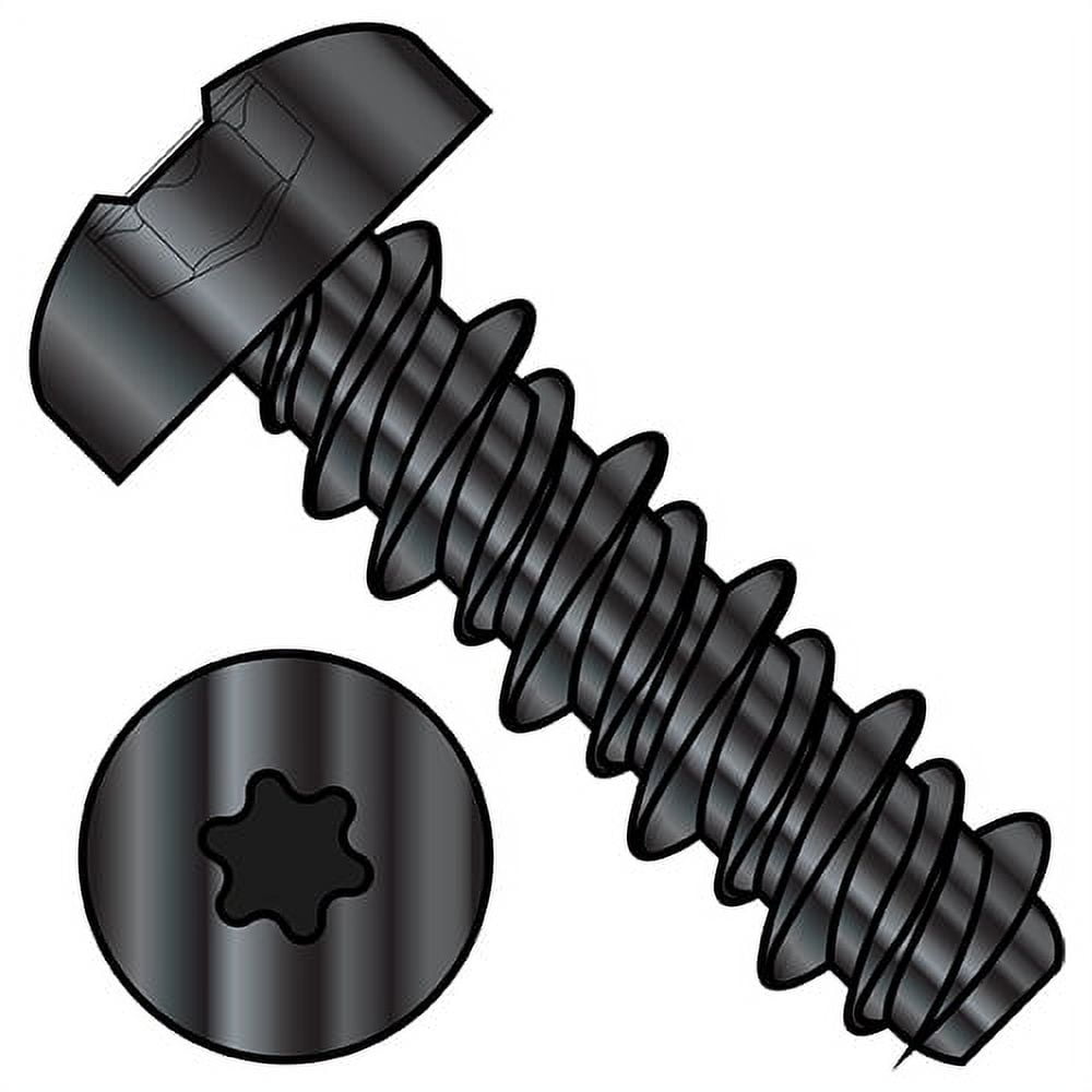 4-24X1/2 #3HD Six Lobe Pan High Low Screw Fully Threaded Black Zinc ...