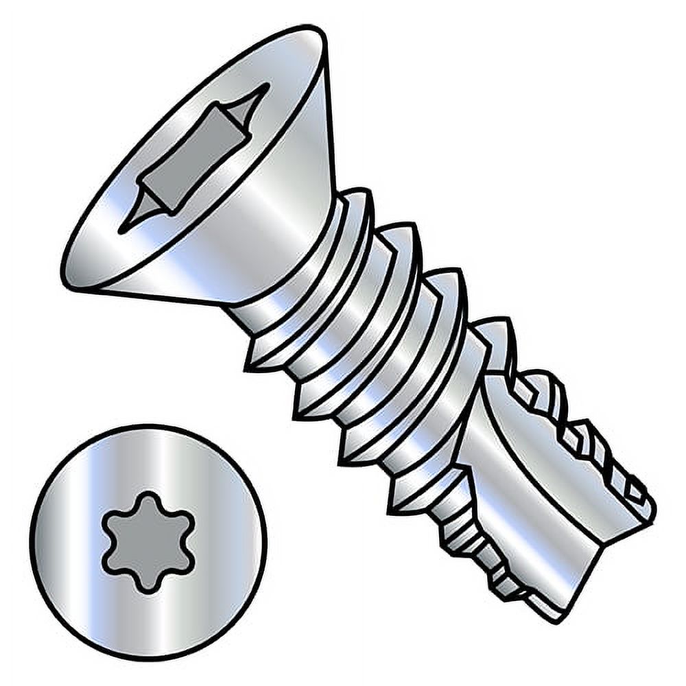 4-24X3/8 6 Lobe Flat Thread Cutting Screw Type 25 Fully Threaded Zinc ...