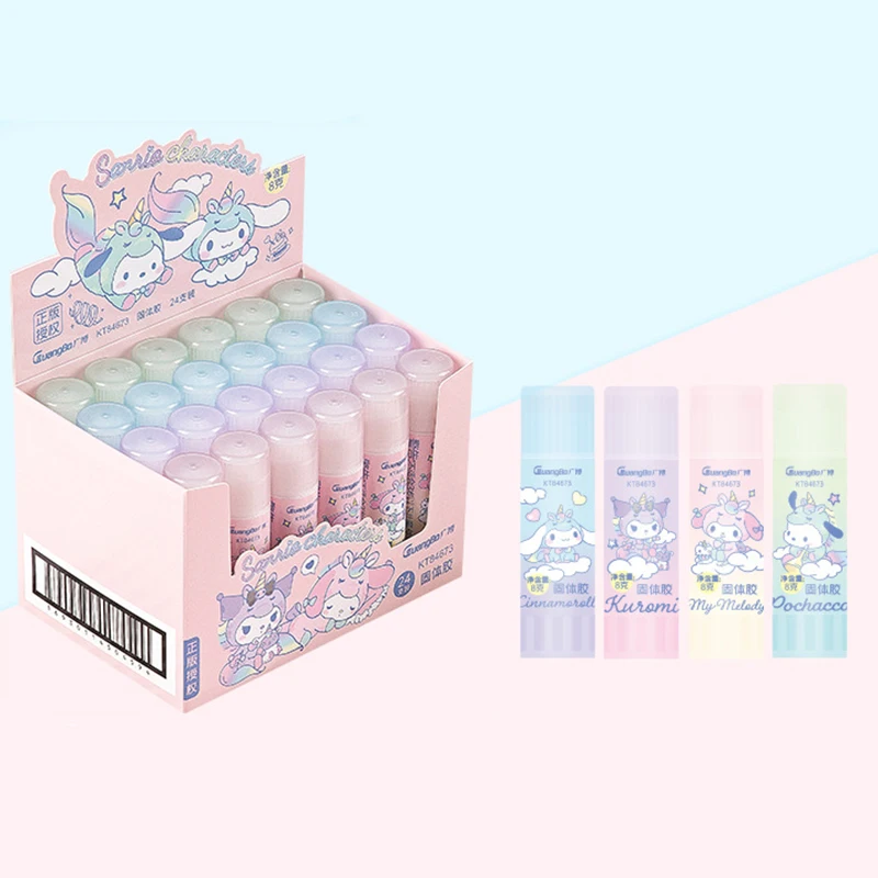 4/24pcs Sanrio Solid Glue Hellokitty Kuromi Pachacco Super Strong ...