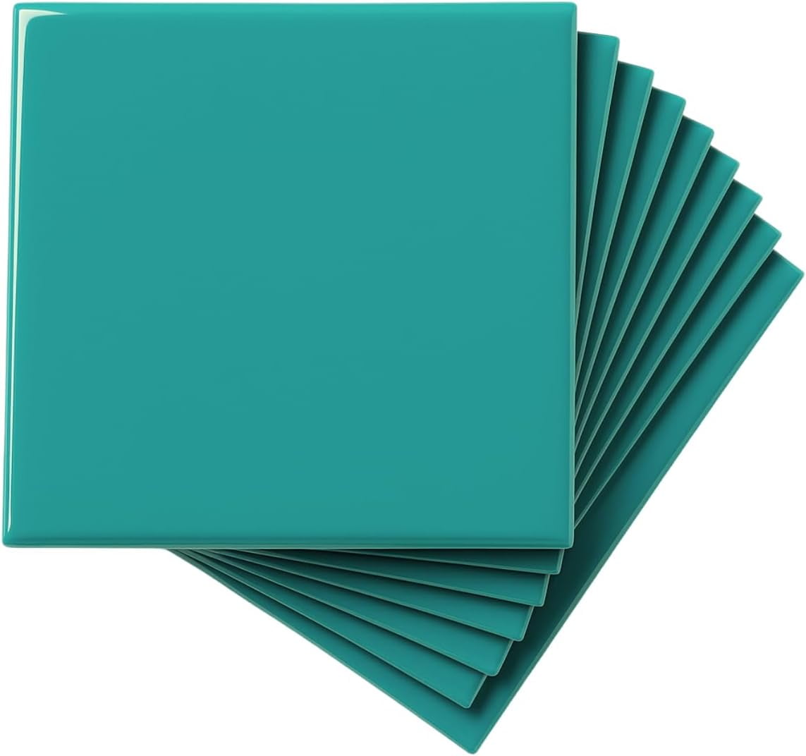 4.25 Inch Glossy Ceramic Tile – Box of 10 Pieces by , Ideal for ...
