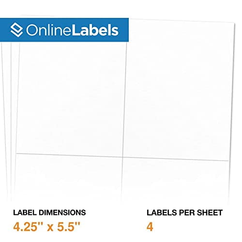 4.25 x 5.5 Rectangle Labels - Permanent, White Matte - Product ...