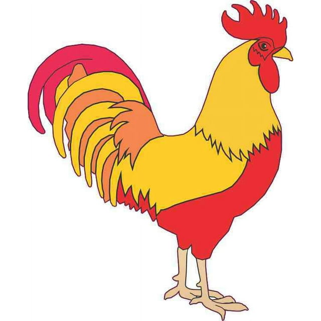 4.25in x 5in Chicken Rooster Bumper Sticker Car Vinyl Truck Window ...