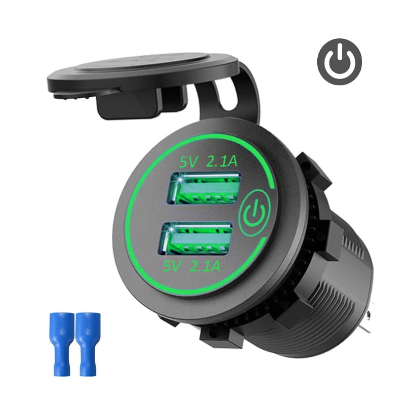 4.2A Dual USB Fast Charger with Switch Socket Power Outlet Adapter ...