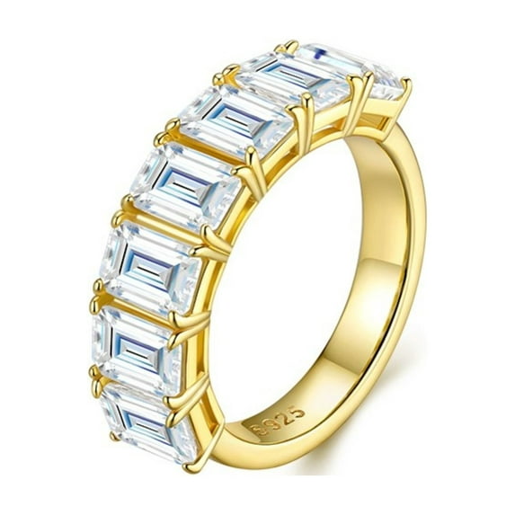 4.2CTTW Moissanite Eternity Rings for Women D Color VVS1 Clarity ...