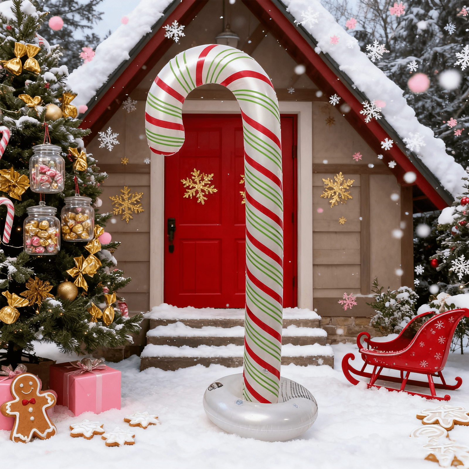 4.2Ft Christmas Inflatable Decorations,Jumbo Candy Cane Inflatable ...