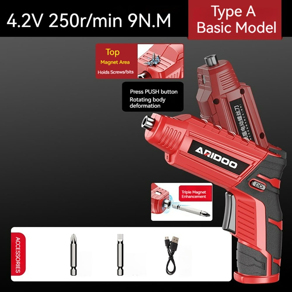 4.2V Cordless Screwdriver Rechargeable Wireless Electric Screwdriver ...