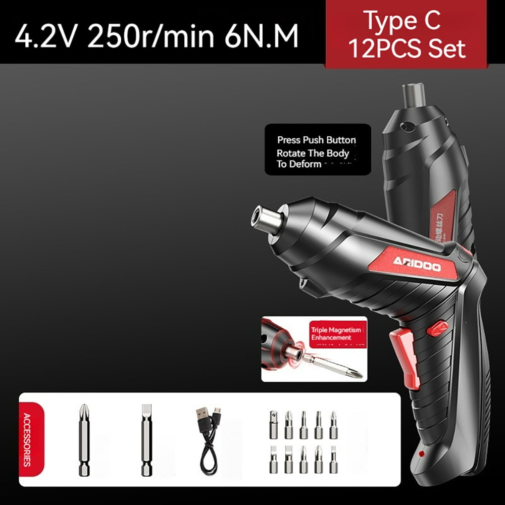4.2V Cordless Screwdriver Rechargeable Wireless Electric Screwdriver ...