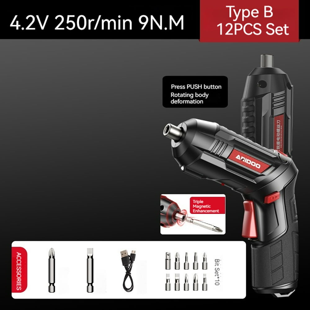 4.2V Cordless Screwdriver Rechargeable Wireless Electric Screwdriver ...