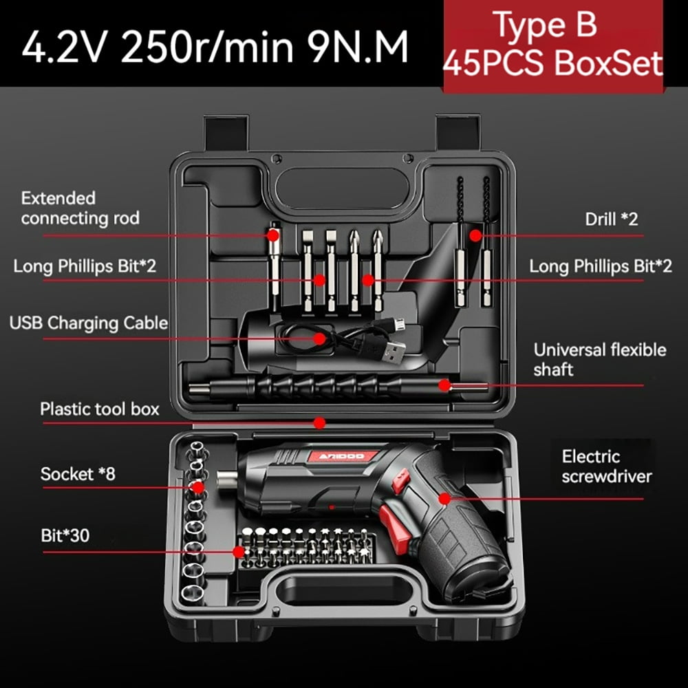 4.2V Cordless Screwdriver Rechargeable Wireless Electric Screwdriver ...