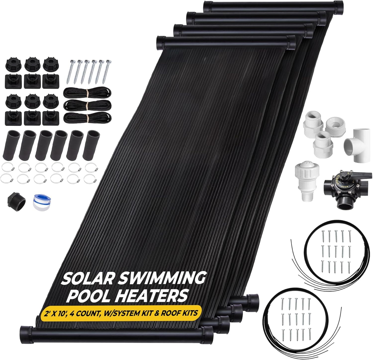 4-2X10' SunQuest Solar Swimming Pool Heater Complete System with Roof ...
