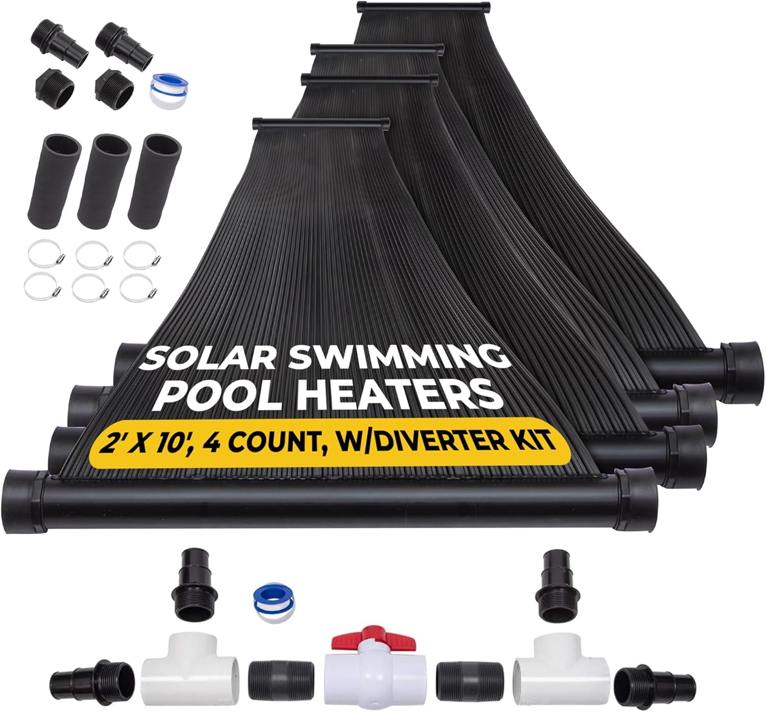 4-2X10' SunQuest Solar Swimming Pool Heater System with Diverter Kit ...