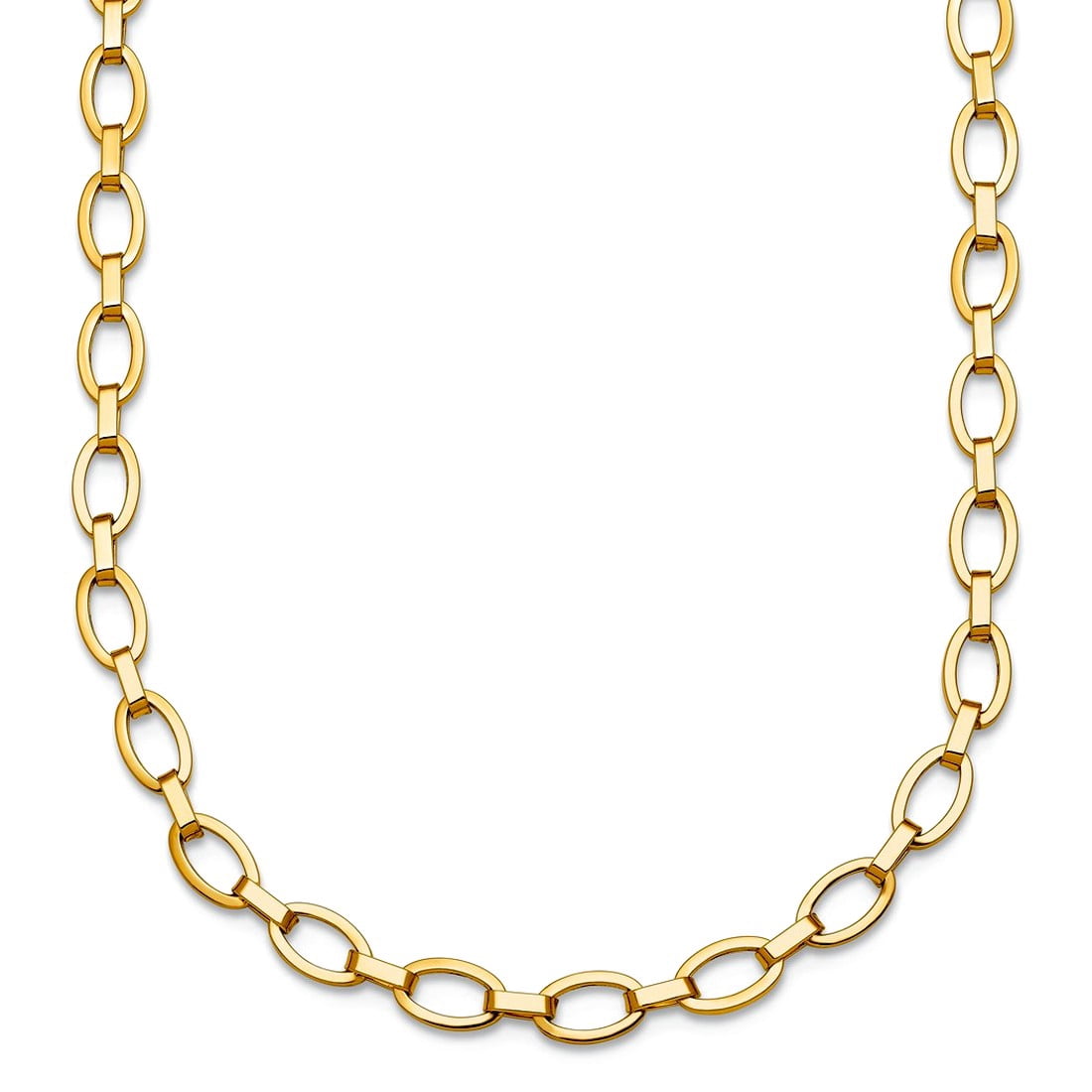 4.2mm 14k Solid Yellow Gold Polished Fancy Link Necklace 18 Inch ...