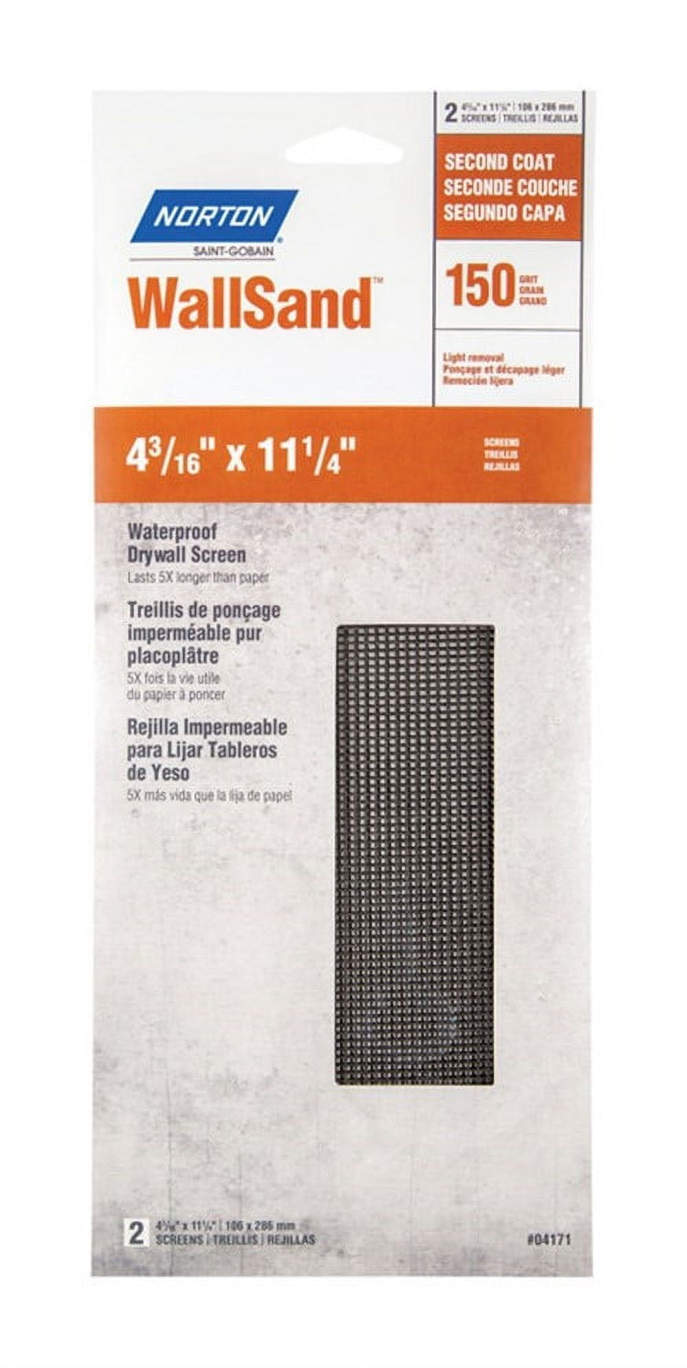 4-3/16" x 11-1/4" Norton 68320 WallSand Die-Cut Drywall Sanding Screen ...