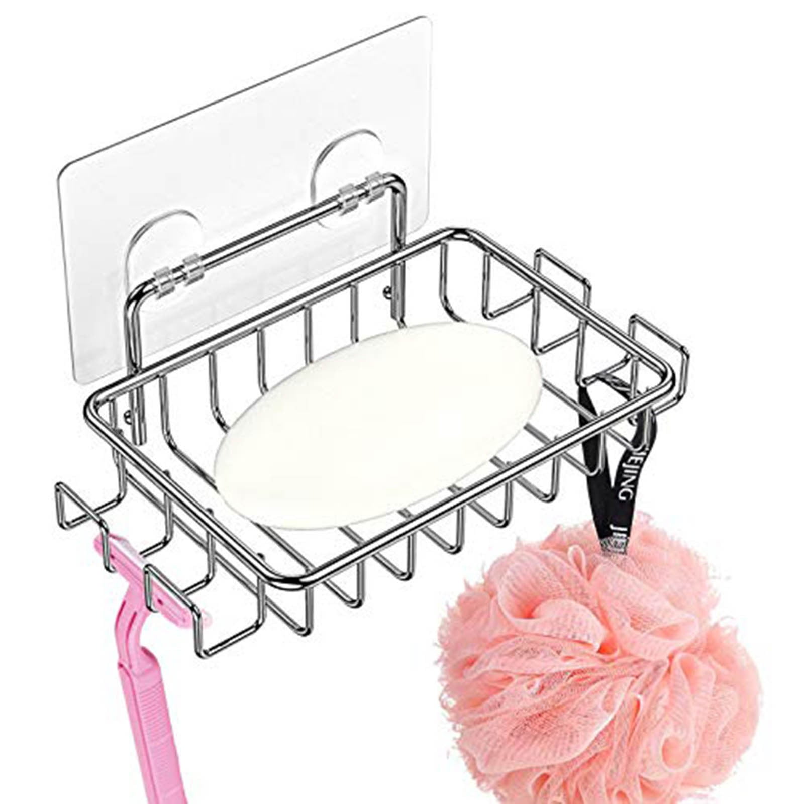 4/3/2/1 Pack Soap Dish Holder,No Drilling,304 Rustproof Stainless Steel ...