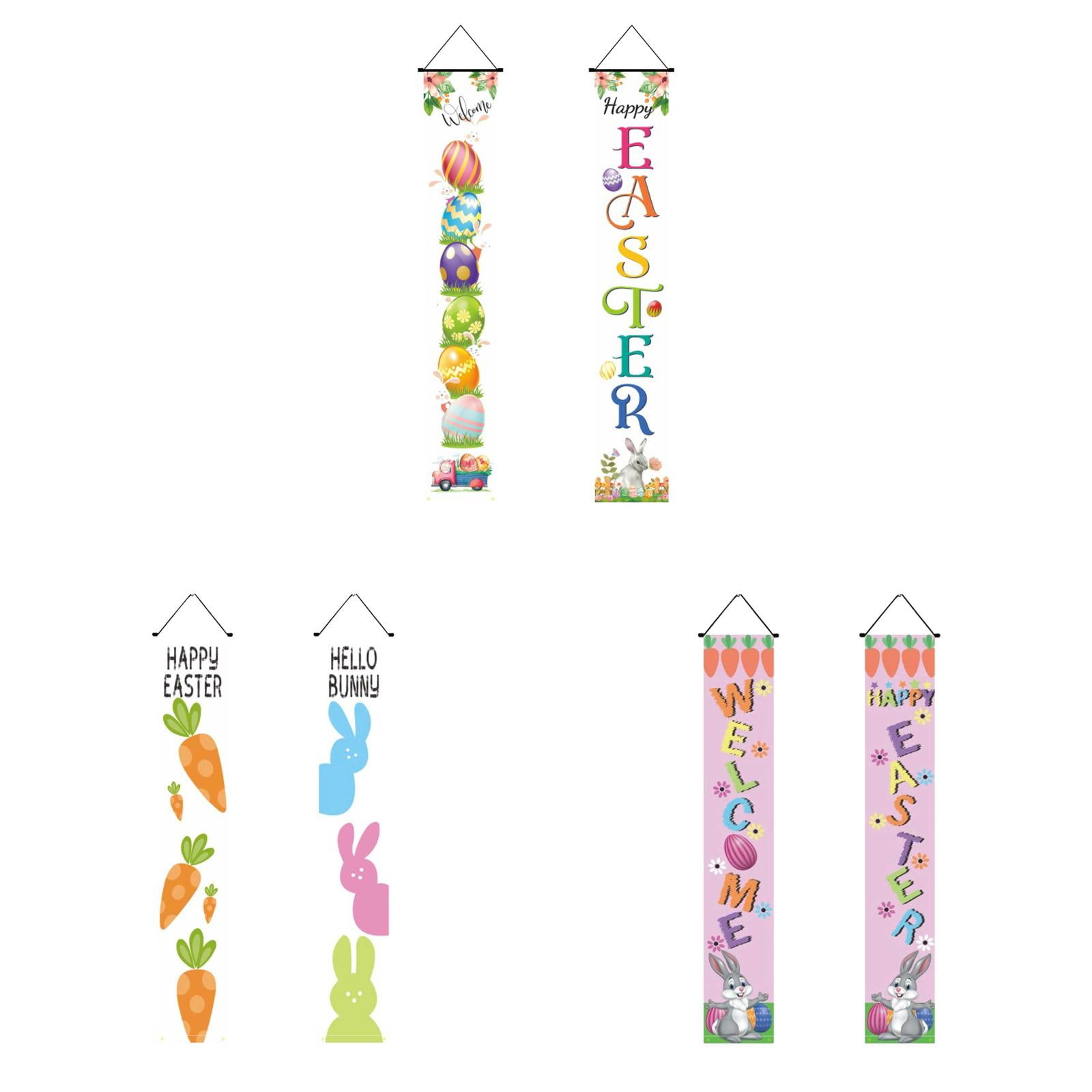 4/3/2/1 Sets Happy Easter Porch Sign Banner Easter Decorations Welcome ...