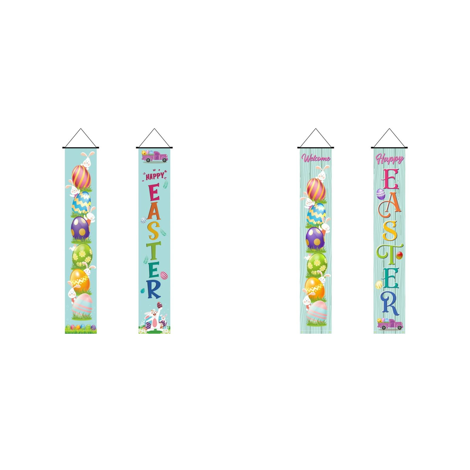 4/3/2/1 Sets Happy Easter Porch Sign Banner Easter Decorations Welcome ...