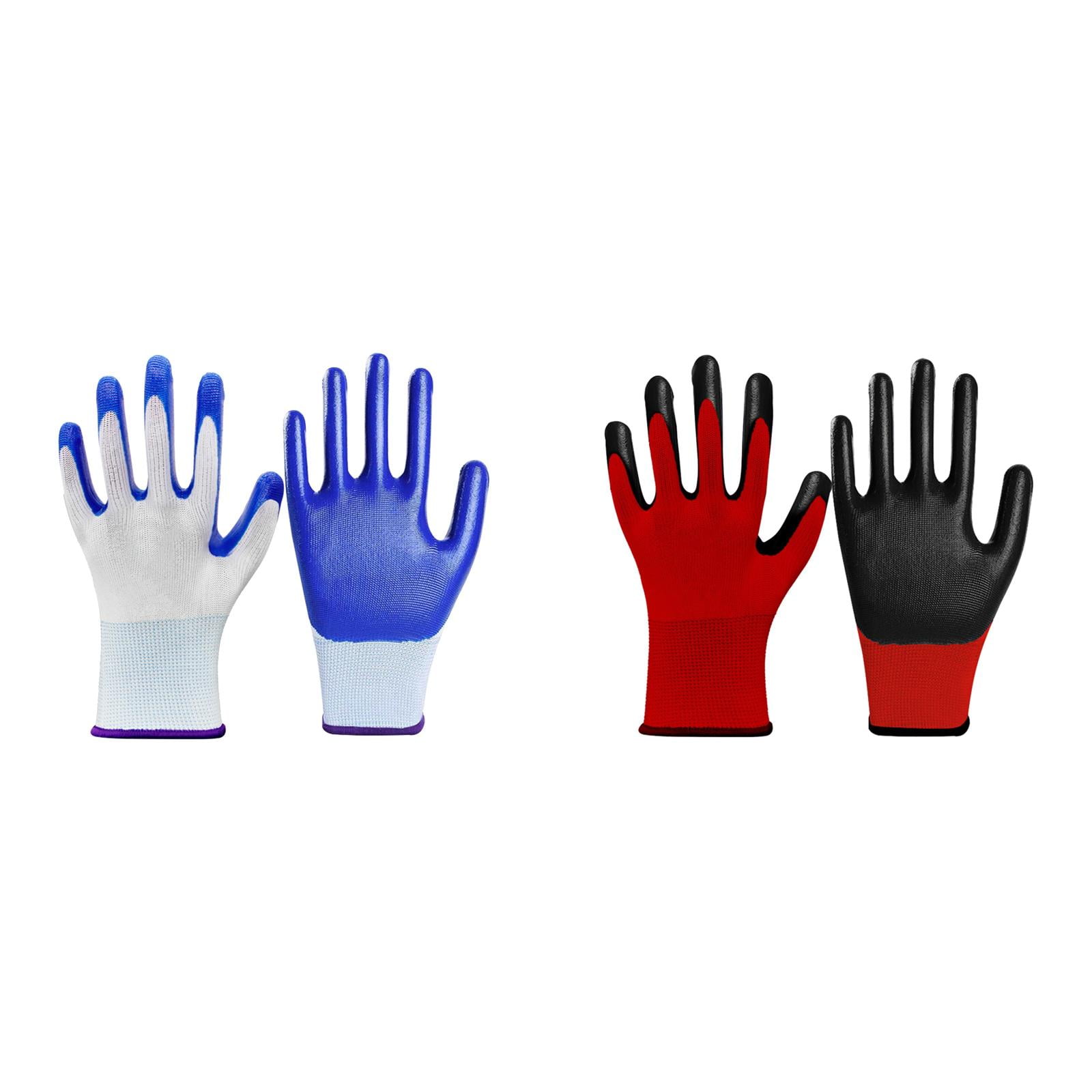 4/3/2/1 pairs Breathable Gardening Gloves, Rubber-Coated w/Gri Durable ...