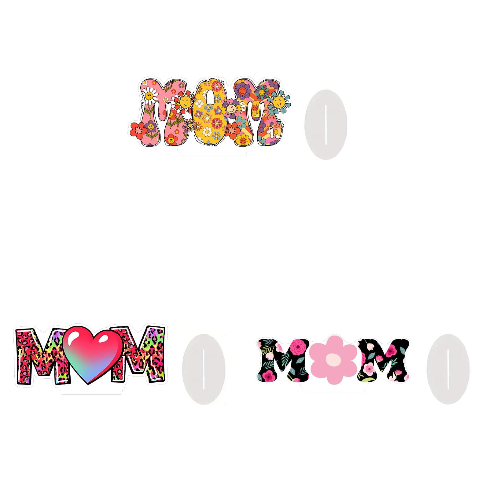 4/3/2/1 pieces Mother's Day Tabletop Centerpiece Mother's Day 2D Flat ...