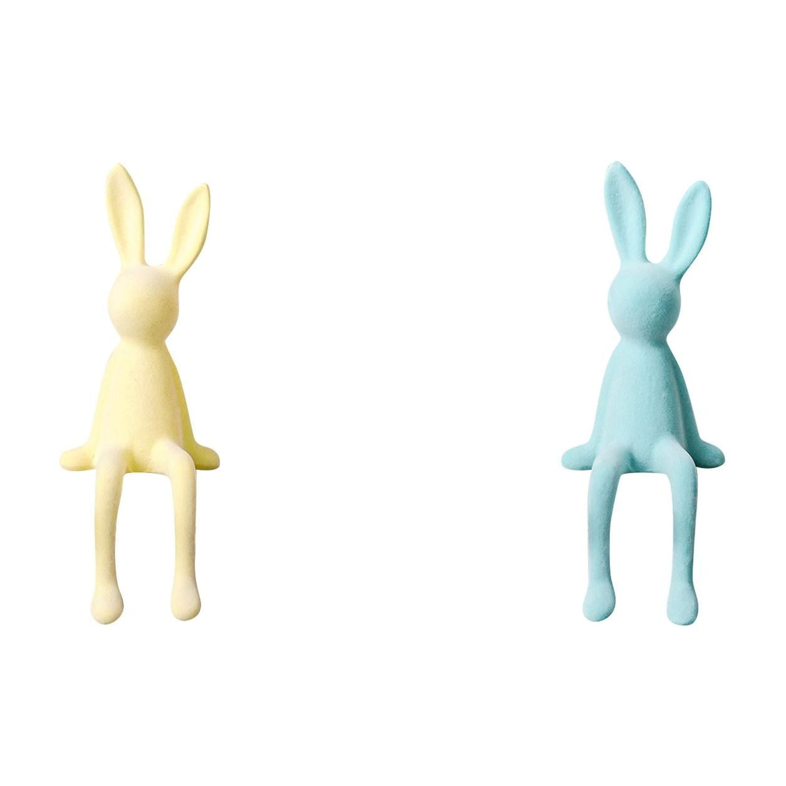 4/3/2/1PCS Easter Rabbit Flocked Sitting Rabbit Resin Tabletop Ornaments Gift for Table Window ...